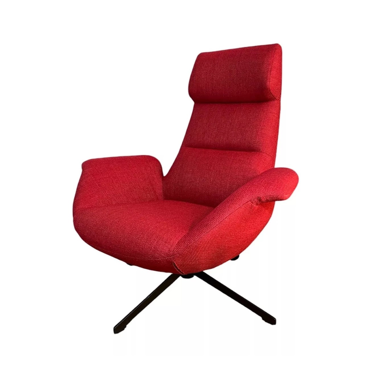 Sillón giratorio de tela suave roja | Leroy Merlin