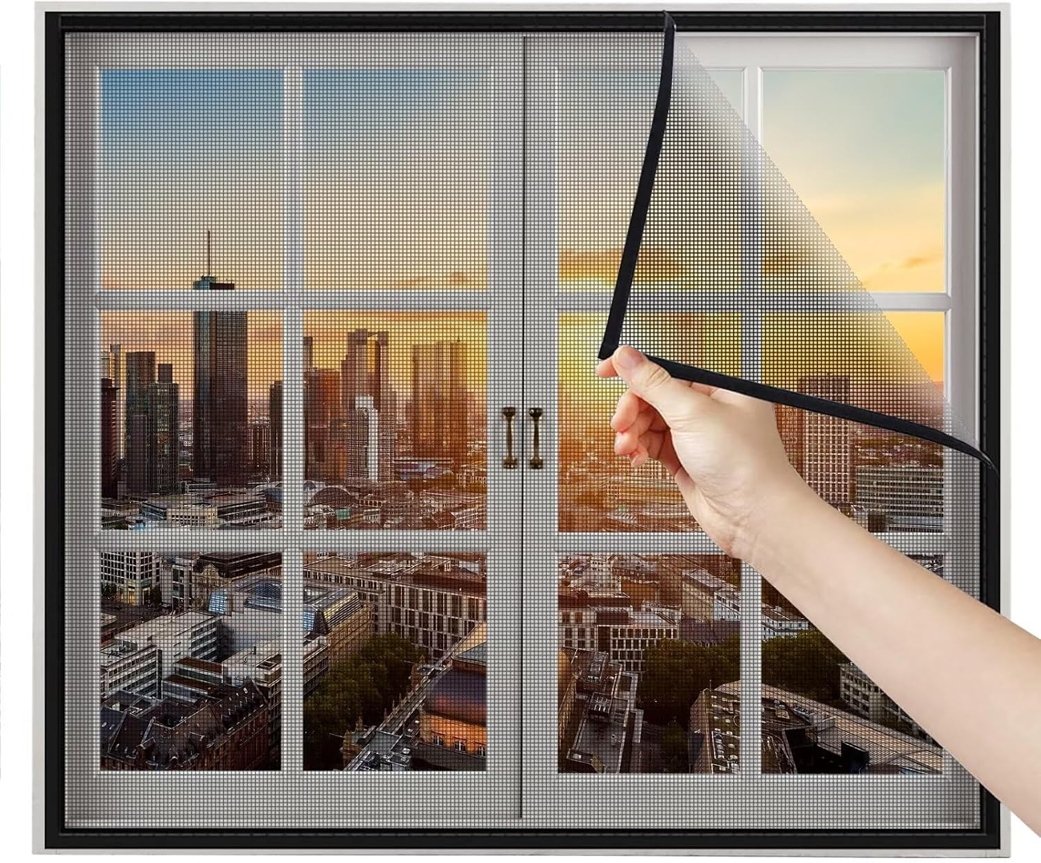 Moustiquaire Porte FenêTre Scratch 130x150cm Noir Rideau pour Fenêtre ...