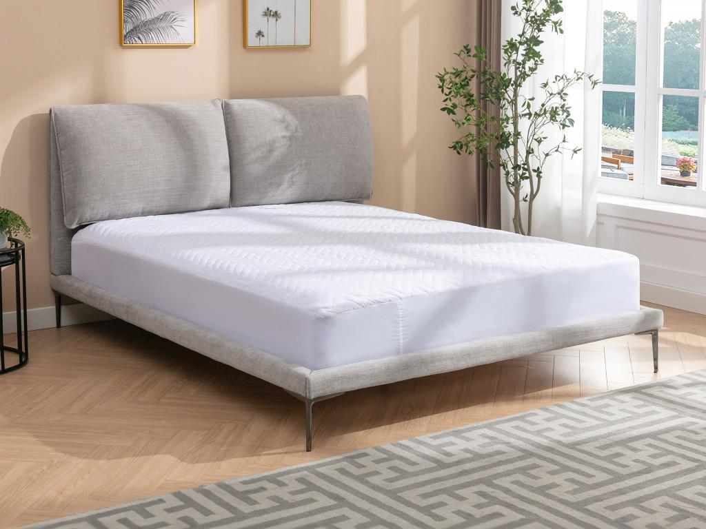 Lit 180 x 200 cm - Tissu - Gris chiné - RIMOTA de Maison Céphy | Leroy ...