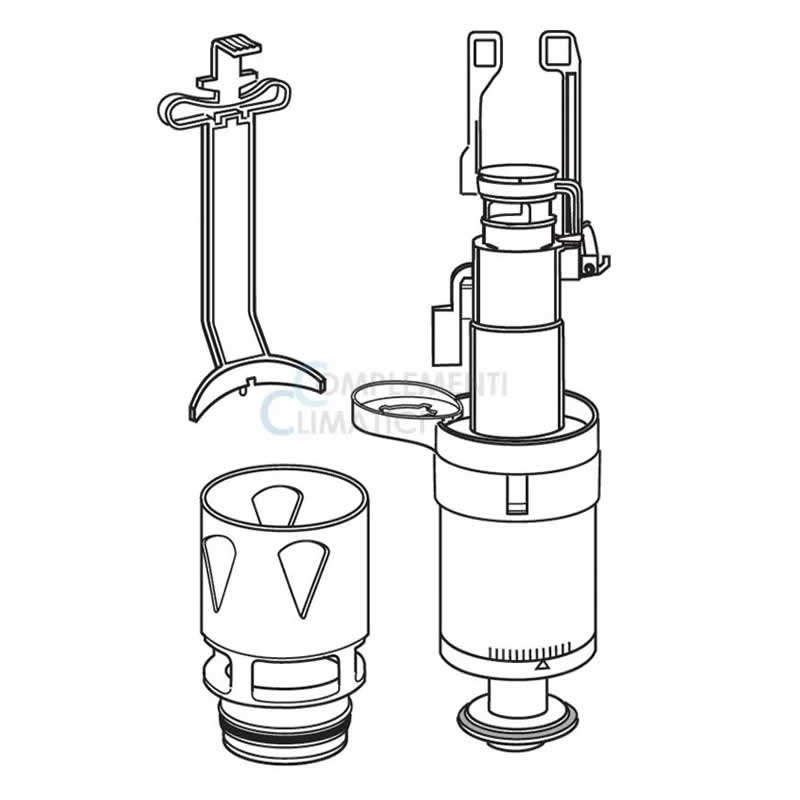 Mécanisme WC réservoir encastré Valsir Winner 2004 à 2014, double ...