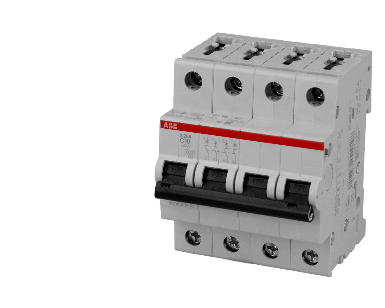 Disjoncteur Modulaire ABB 63A 4P S204-C63 | Bricoman