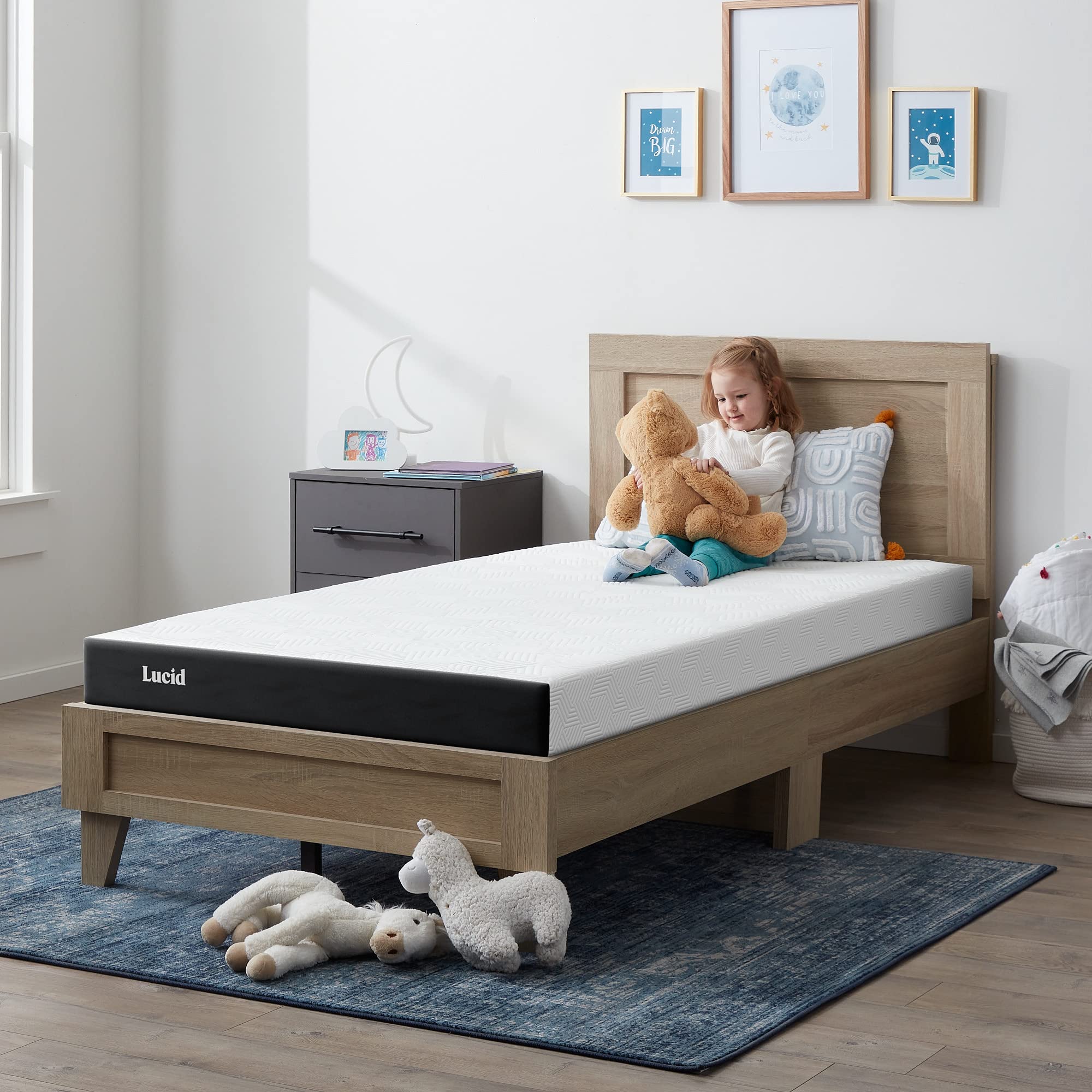 LUCID Materasso in memory foam con gel rinfrescante carbone di bambu Oeko Tex sottile 13 cm Rigido Singolo 90 x 190 cm Leroy Merlin