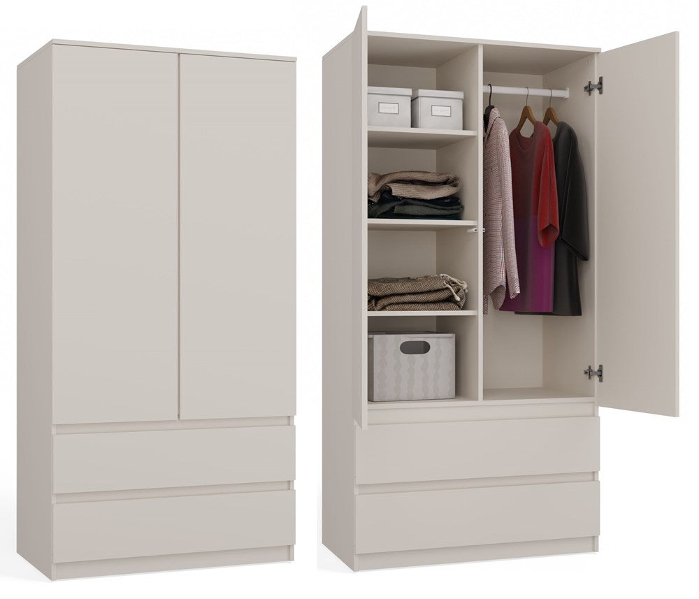 Language TURIN | Armoire style moderne chambre salon beige | Penderie ...
