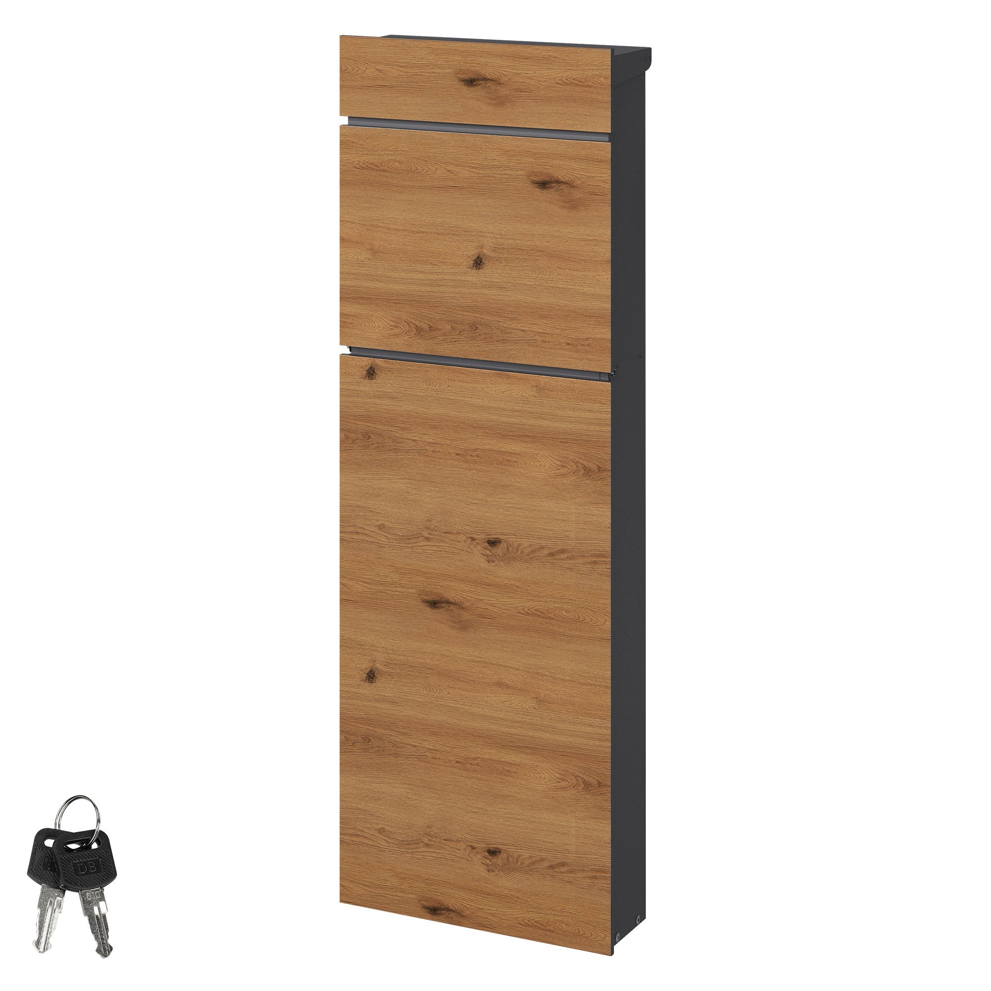Boîte aux lettres sur pied acier brun aspect bois 39,5x14,1x115 cm ...