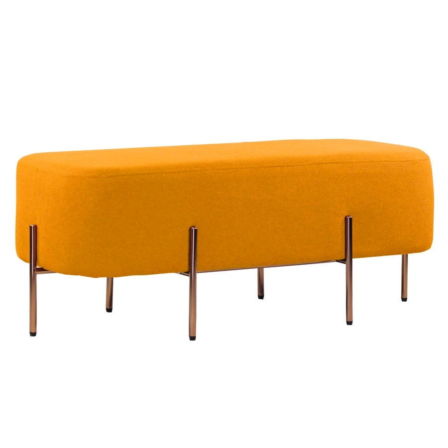 Pouf coloré en tissu rectangulaire orange 97x39x40 cm | Leroy Merlin