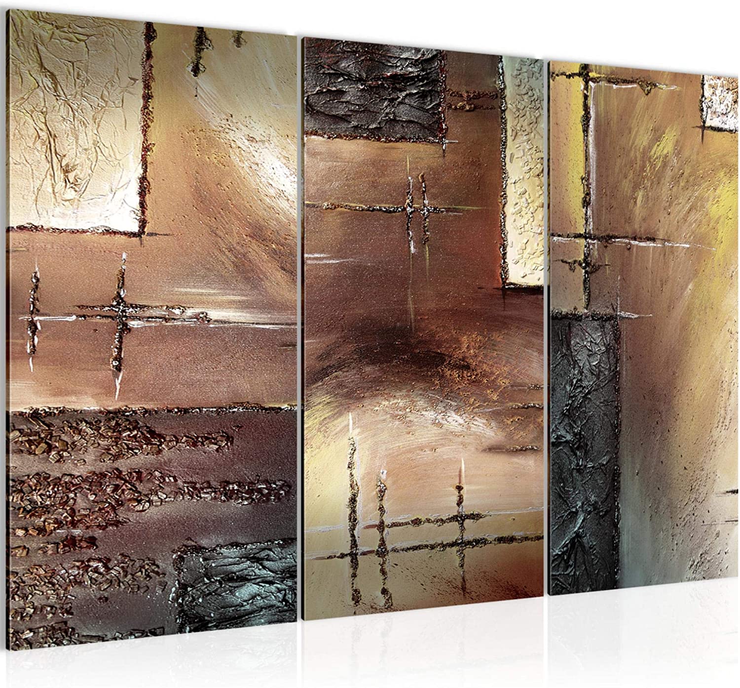 Runa Art Tableau Décoratif Mural Toile Imprimée abstrait 120x80 CM | 3 panneaux à accrocher ...