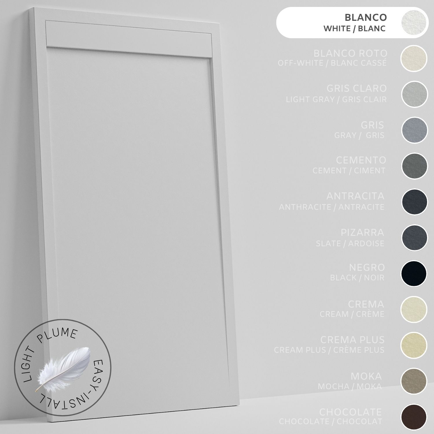 SOULHOME Receveur de Douche en Résine Allégée texture Ardoise - Couleur ...