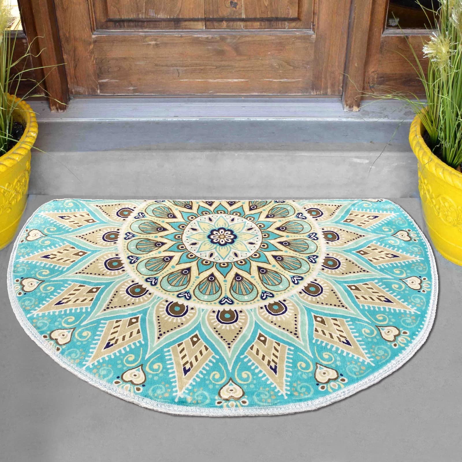 Paillasson semi-circulaire, tapis de sol antidérapant pour salle de bain, tapis d'entrée ...