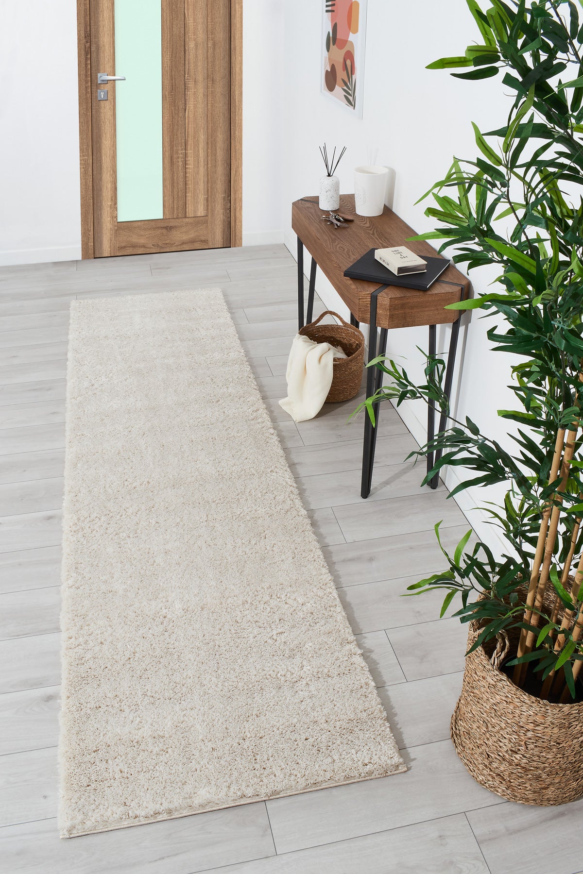 Tapis de salon - doux - Beige - cosy - 80x300cm | Leroy Merlin
