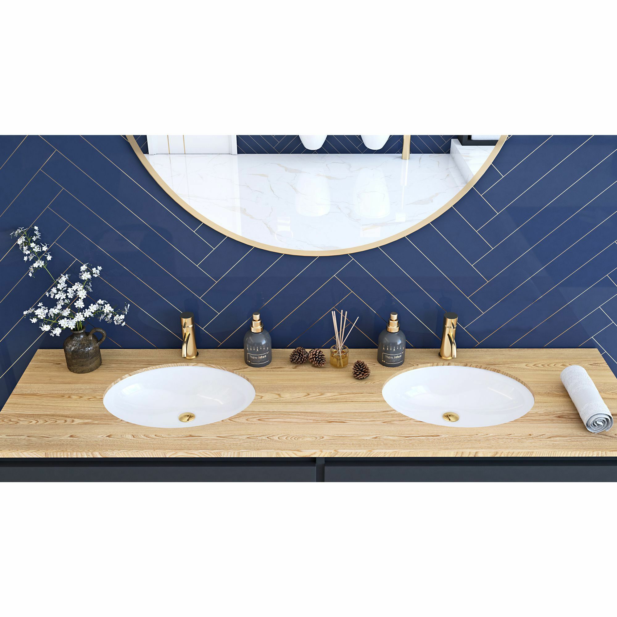 LAVABO EMPOTRADO REA NEL WHITE 47,5X39X20CM | Leroy Merlin