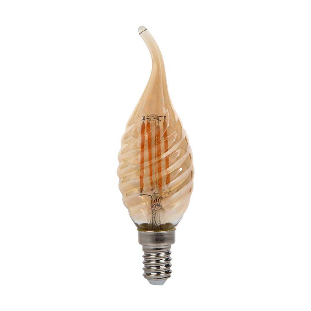 Ampoule LED E14 4W Bougie Flamme Filament Ambre 2200K | Leroy Merlin