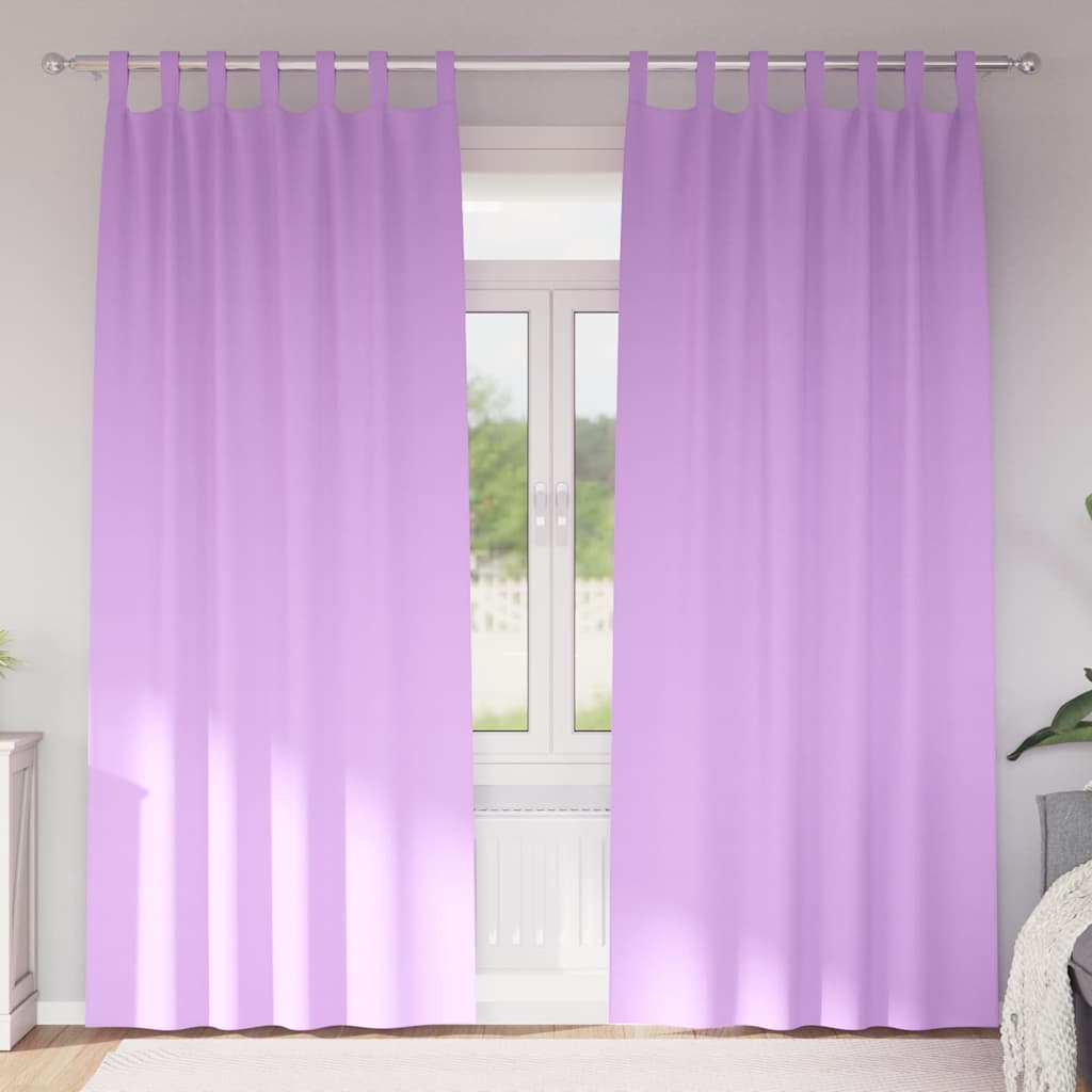 Cortinas Opacas con Anillas 2 pcs Morado 245 x 140 cm Poliéster | Leroy ...