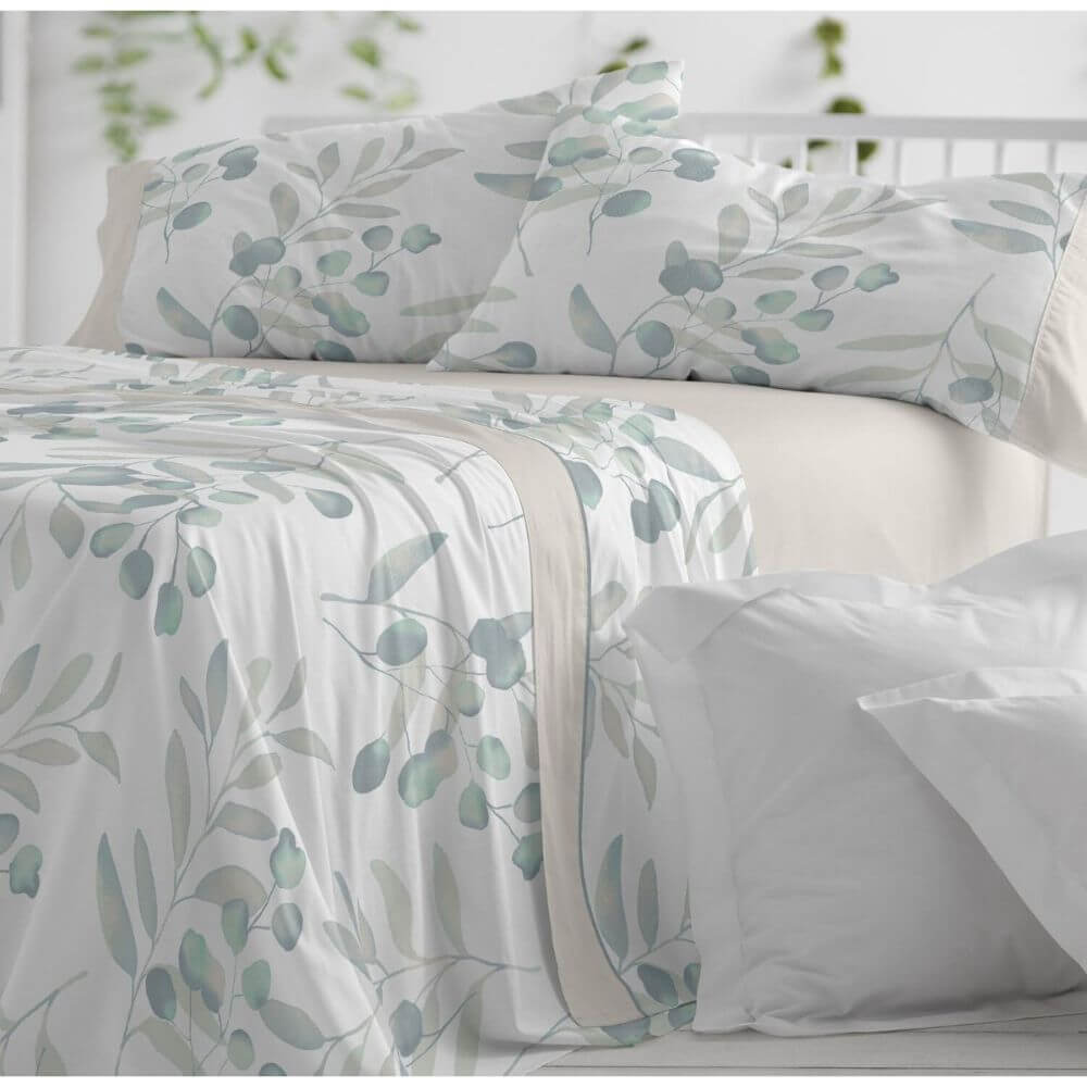 BURRITO BLANCO Sabana Franela de Algodón Diseño 574 C.14 Turquesa de ...