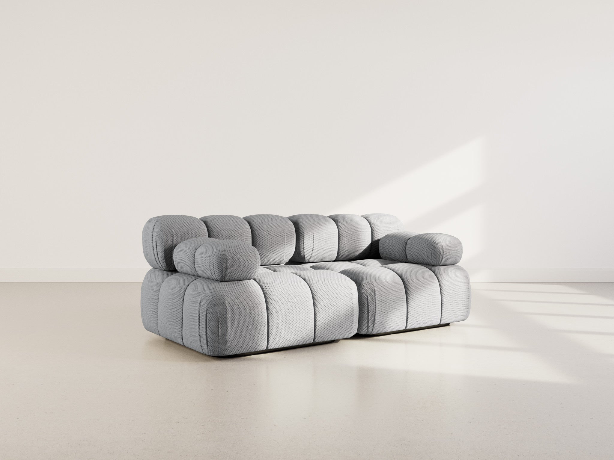 Canapé modulable 2 places en velours texturé gris - RUBY - Best ...