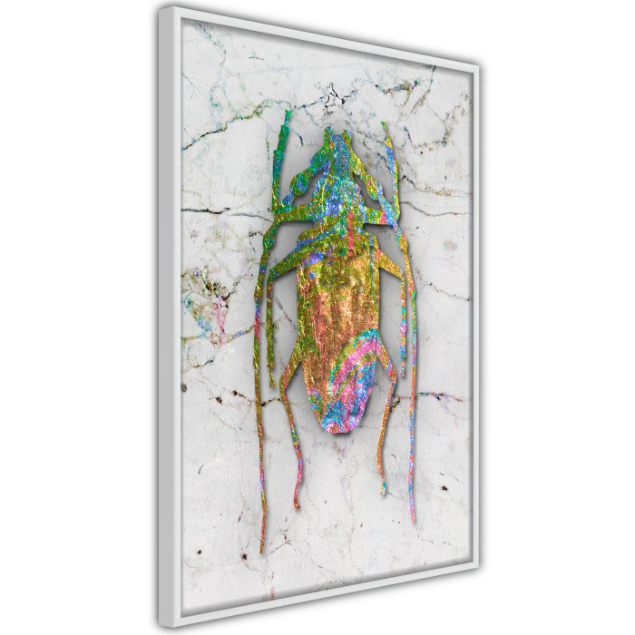 Affiche Murale Encadrée "Iridescent Insect" 40 x 60 cm Blanc | Leroy Merlin