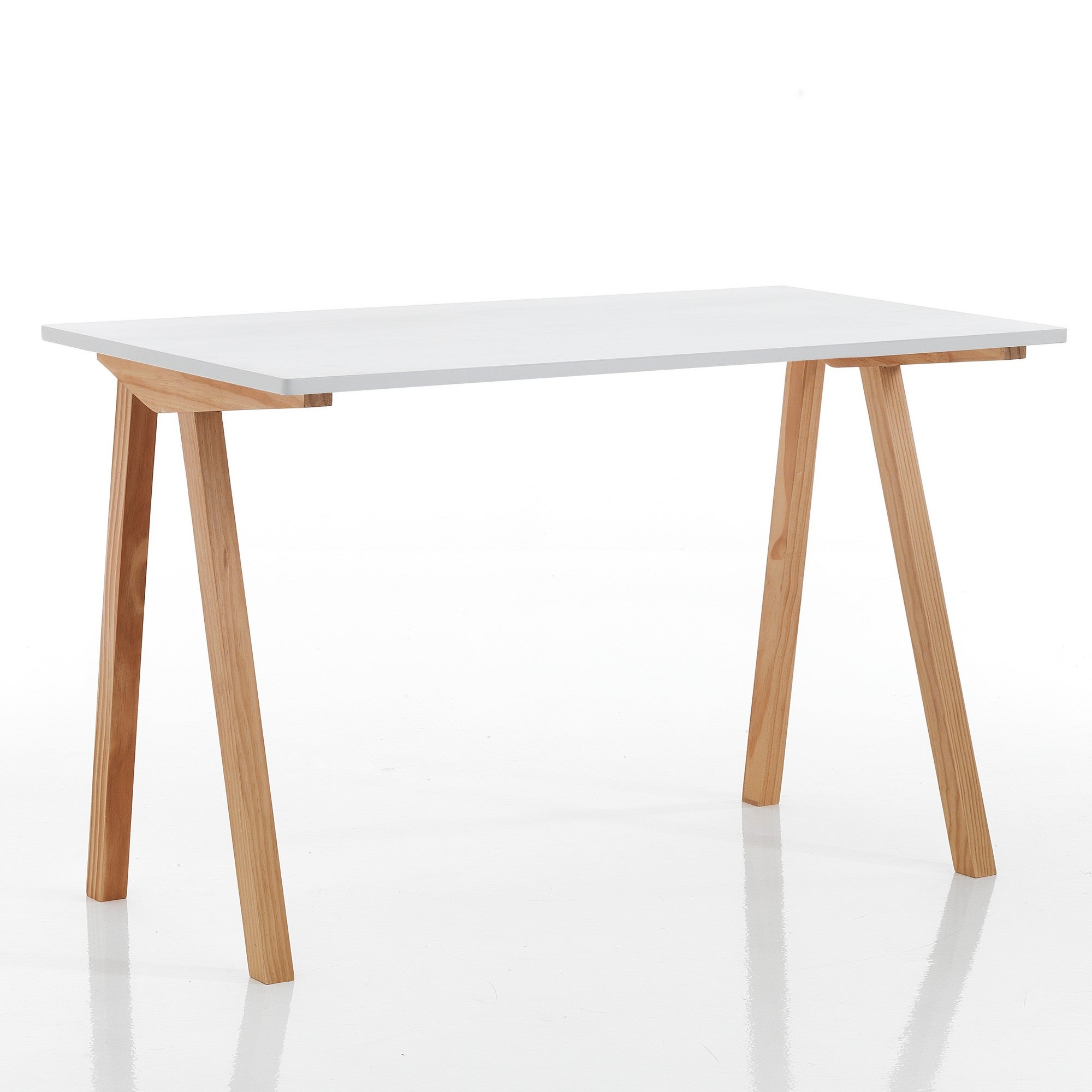 Scrivania / Computer Desk Mak in mdf bainco opaco e legno massello cm ...