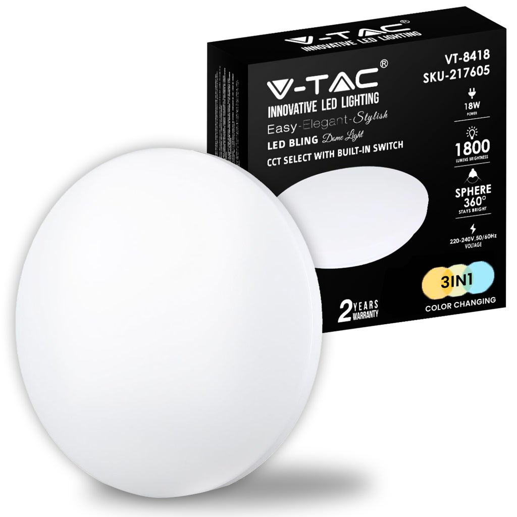 Lámpara de techo LED redondo de 18W con interruptor de cambio de color ...