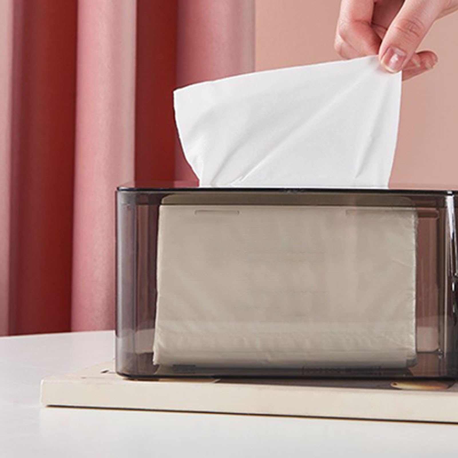 Boîte distributrice de mouchoirs transparente en plastique élégant pour ...