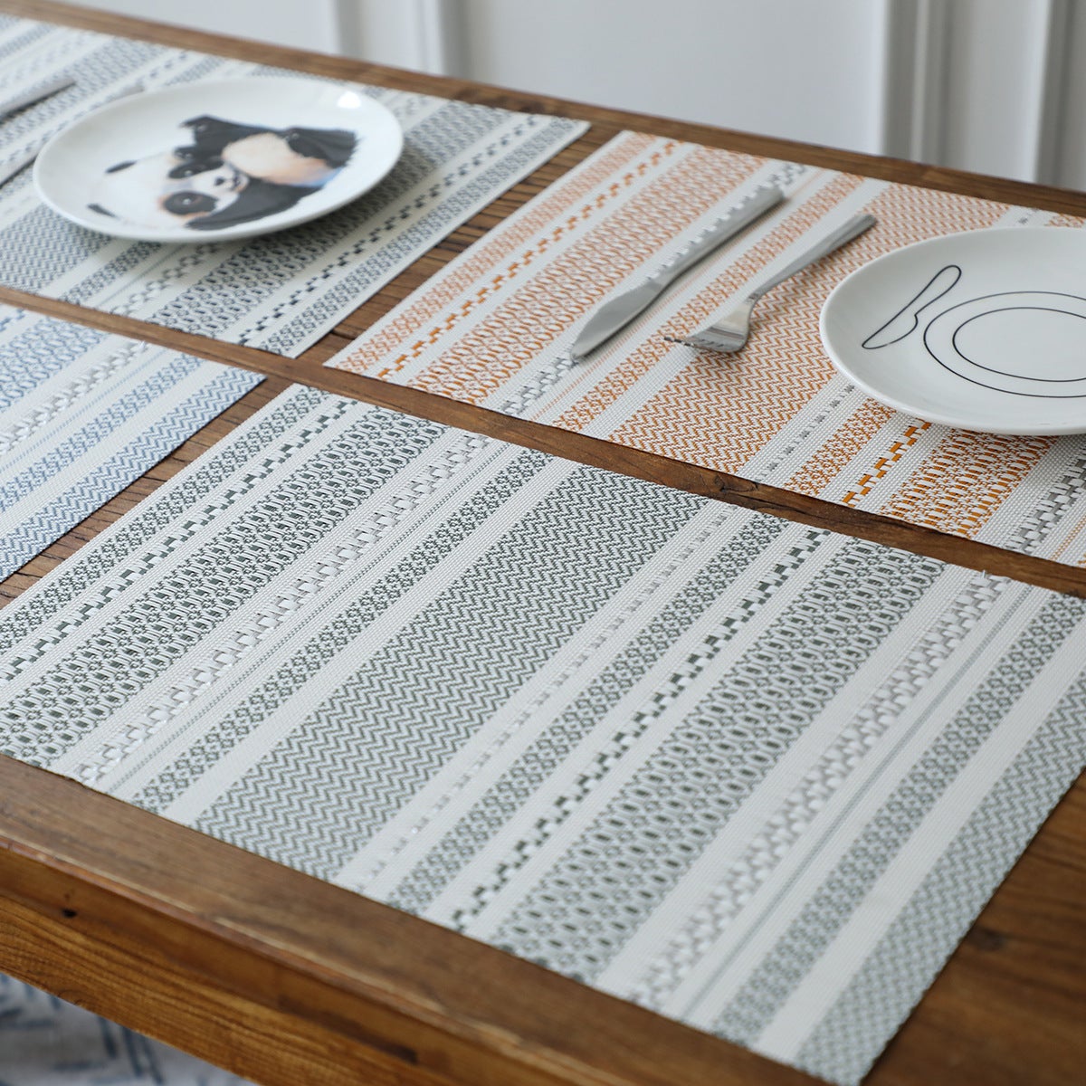 Lote de 4, 45 x 30 cm, manteles individuales de polipropileno trenzado ...