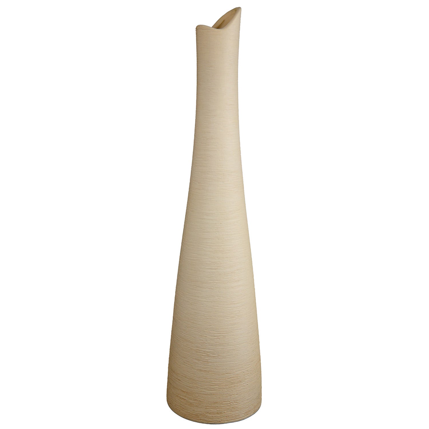 GILDE vase Bologne en crème, céramique, cône, étroit, rayé, hauteur 41cm | Leroy Merlin
