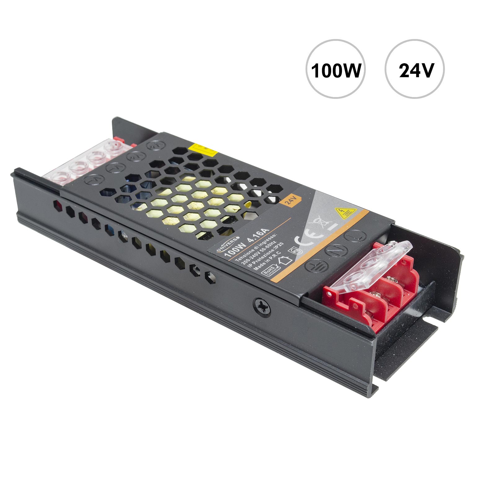 Alimentation stabilisée 2 sorties 100W transformateur slim 24V 4.2A ...