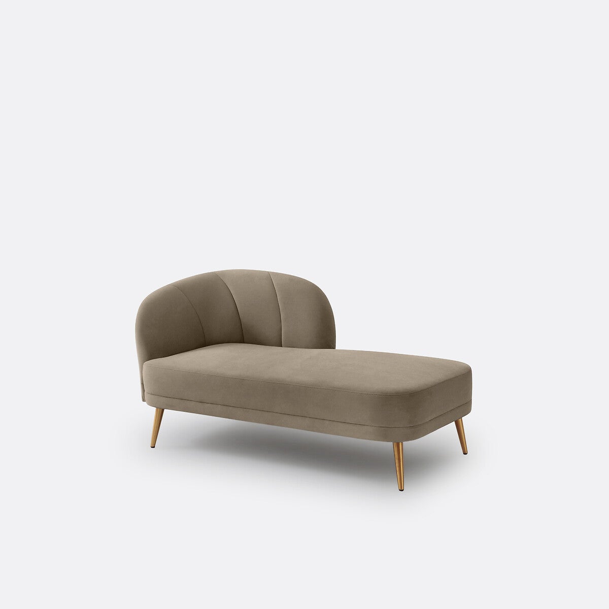 Méridienne velours, droite, Leone - Taupe - méridienne droite | Leroy ...