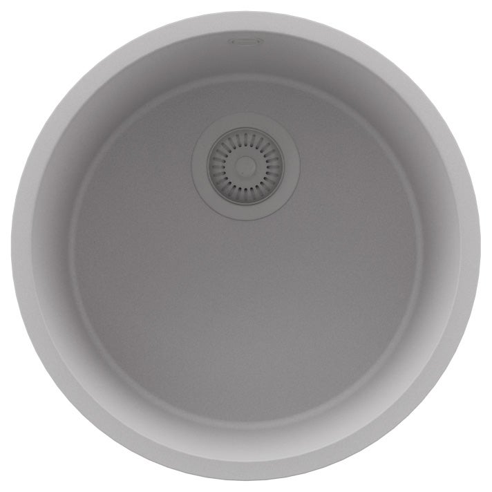 Fregadero Cocina Circular Gris 46x46cm, Granito 1 Seno + Sifón, Sobre ...
