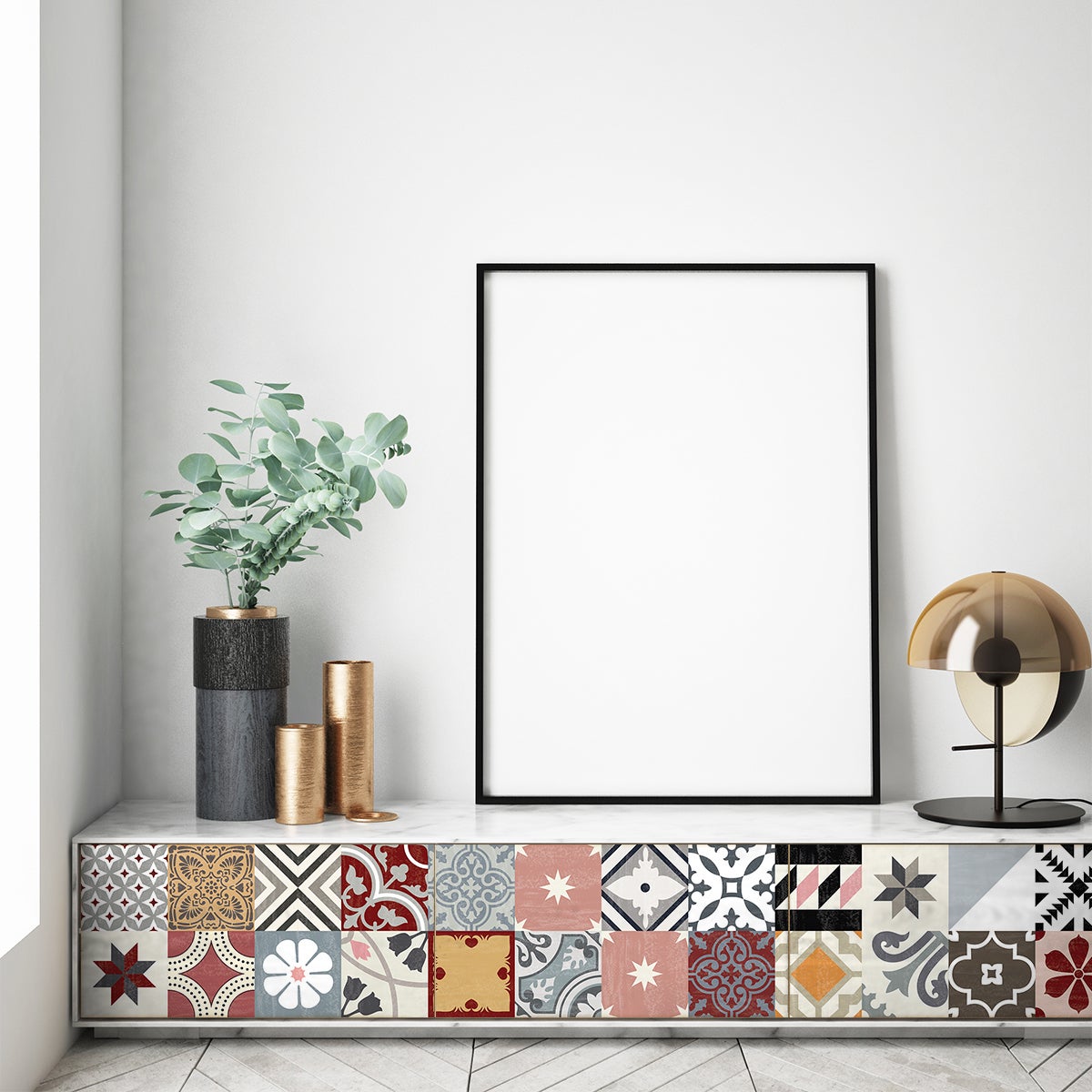 24 vinilos baldosa de cemento muebles rafinea - adhesivo de pared ...