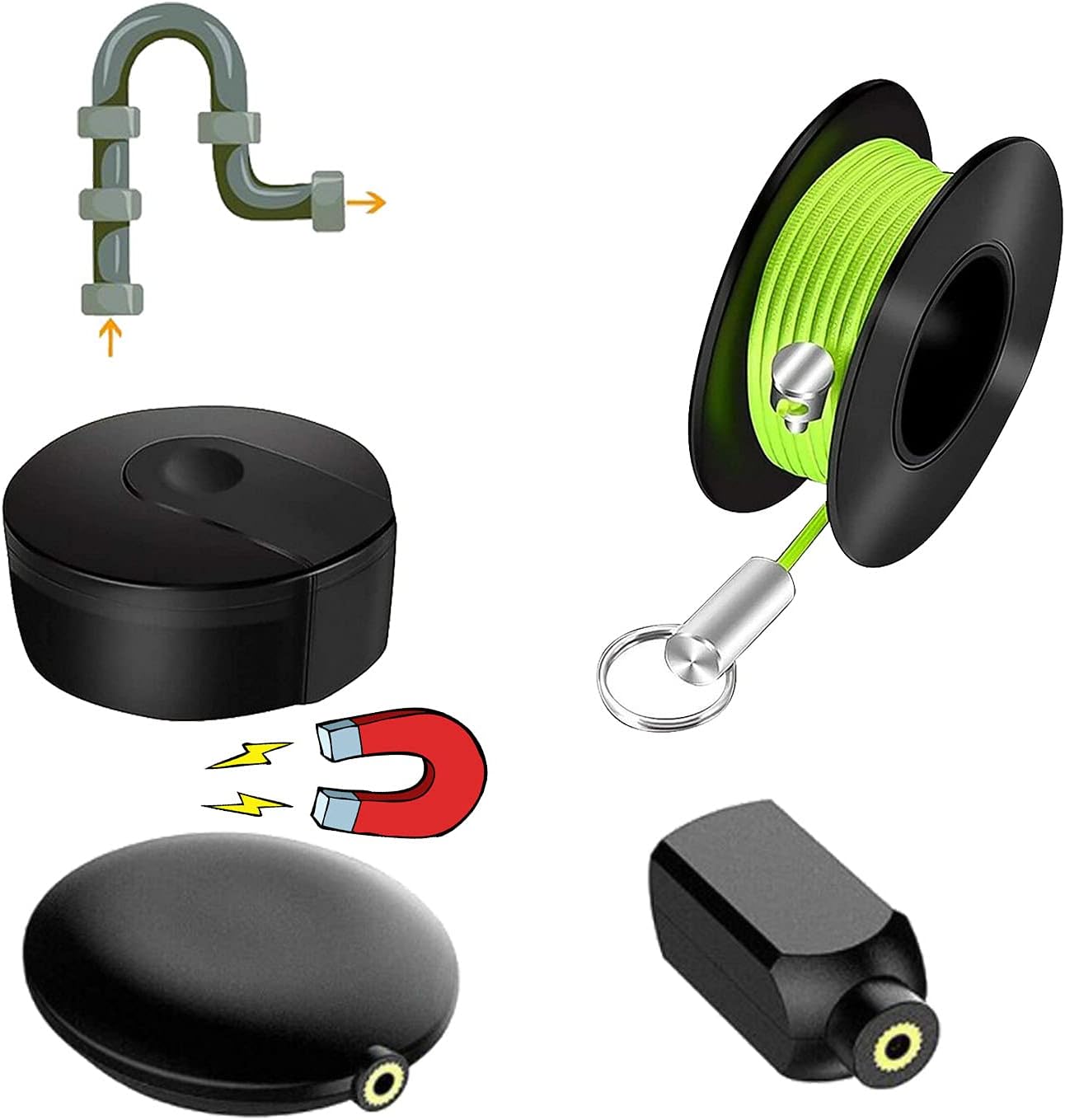 Guide Fil Magnétique Tire Fils Electrique Passe Fil Magnetique Enfile ...