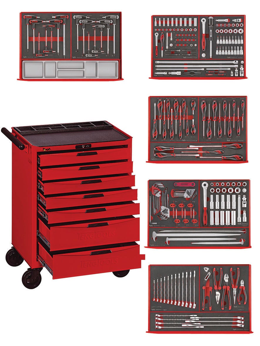 Servante rouge foam mini master set 7 tiroirs Teng Tools TCEMM385N ...