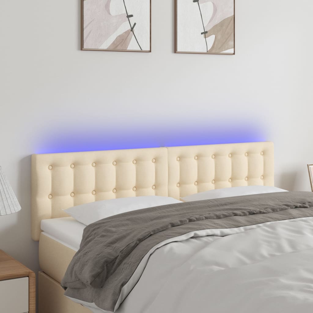 Cabecero con LED de tela color crema 144x5x78/88 cm | Leroy Merlin