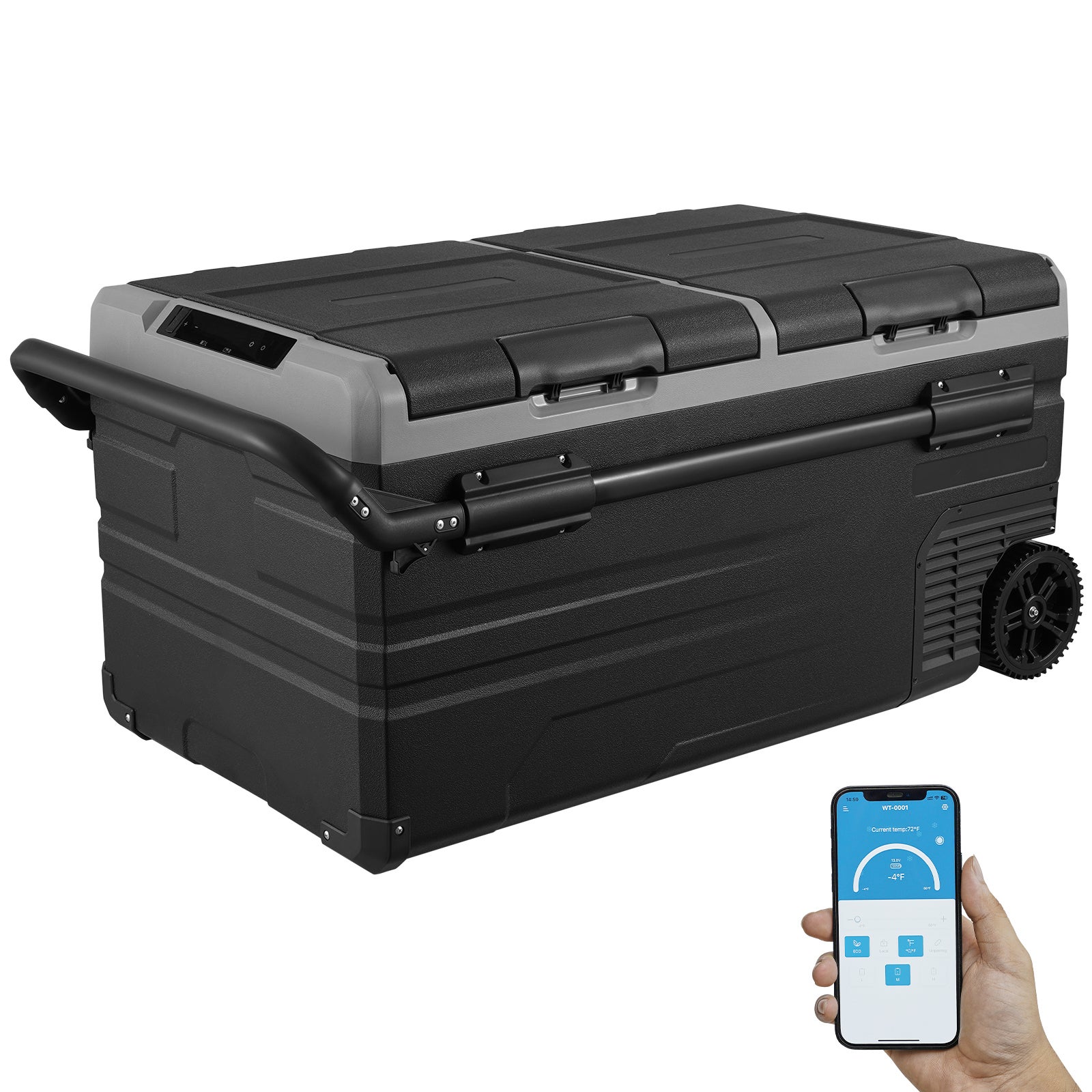 Refrigerador para automóvil, Congelador portátil de Doble Zona de 12 V ...