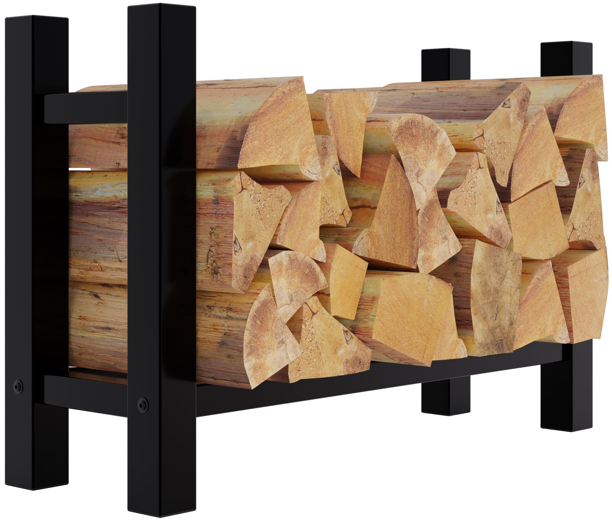 Porte-bûches Medya en métal noir 30x80x60 cm|carré | Leroy Merlin