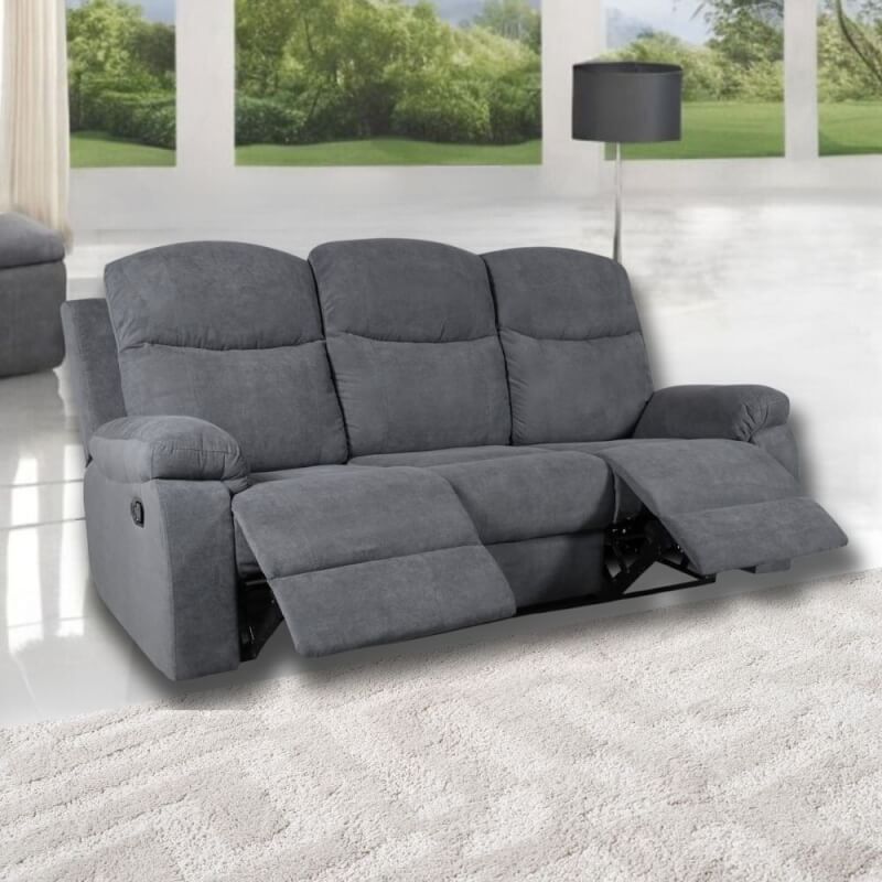Canapé inclinable gris Chicago 3 places Twist 20 | Leroy Merlin