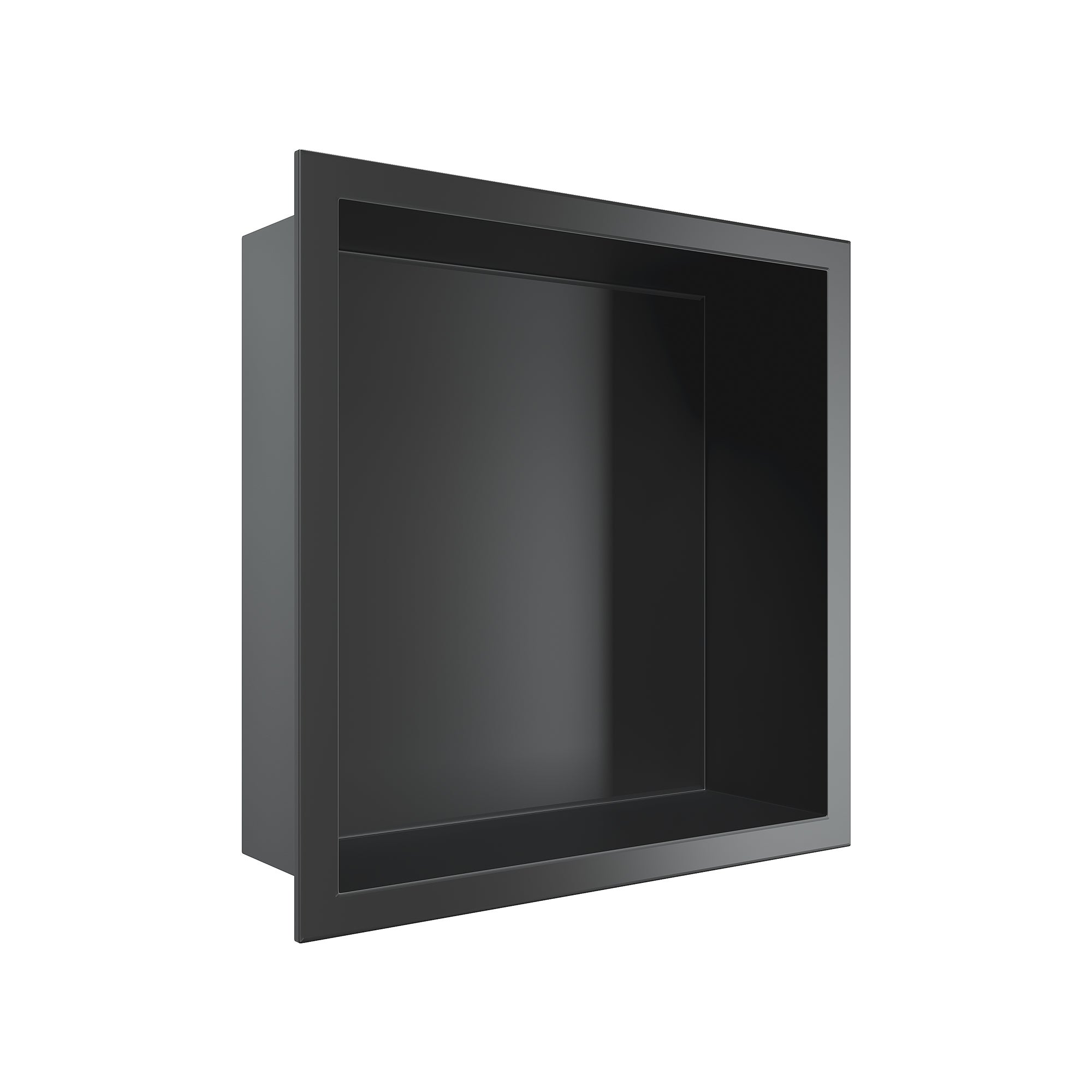 SIRHONA Nicho de Baño de Acero Inoxidable Negro de 30cm con Almacenaje ...