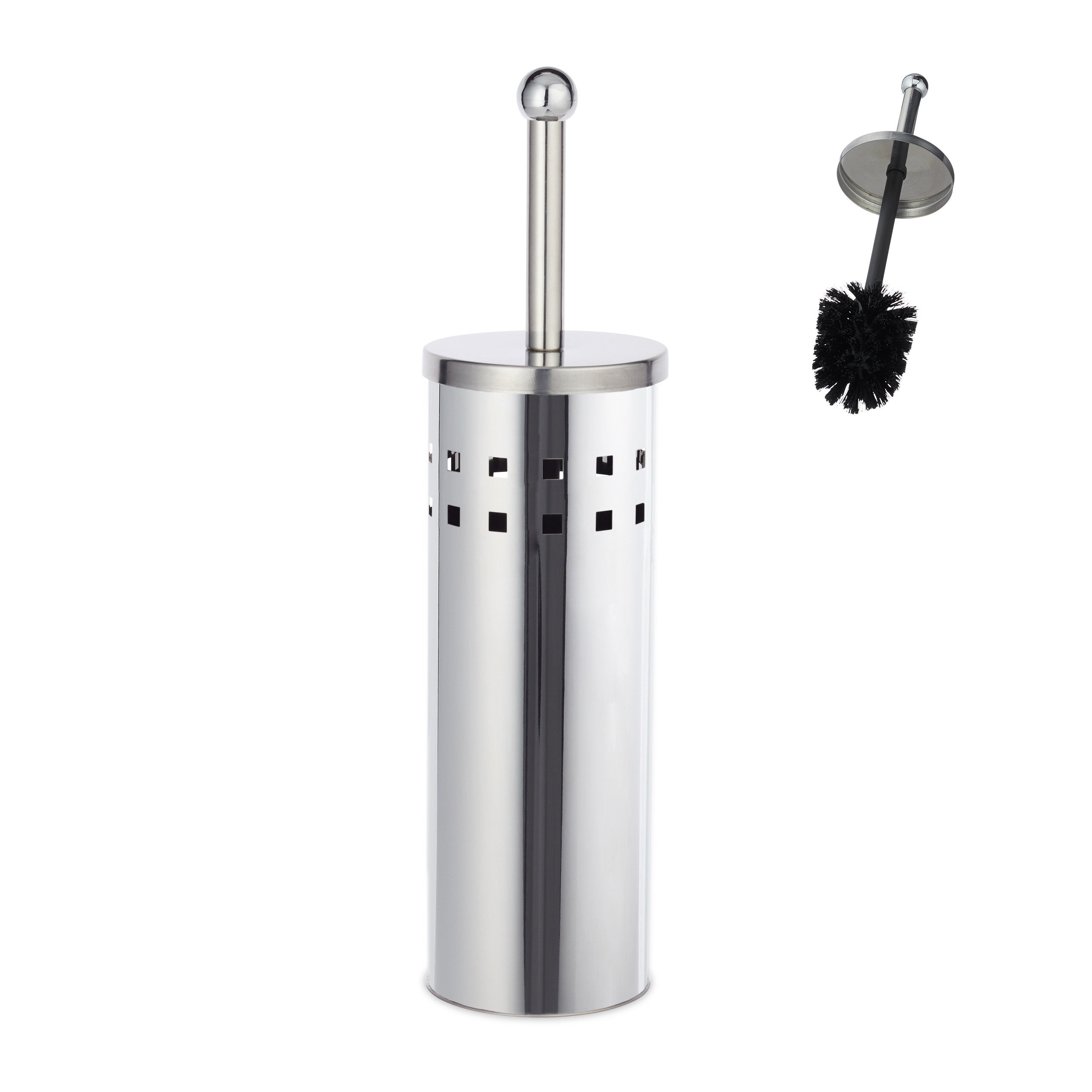 Brosse WC ronde, lot de 10, porte-brosse, brosse WC échangeable ...