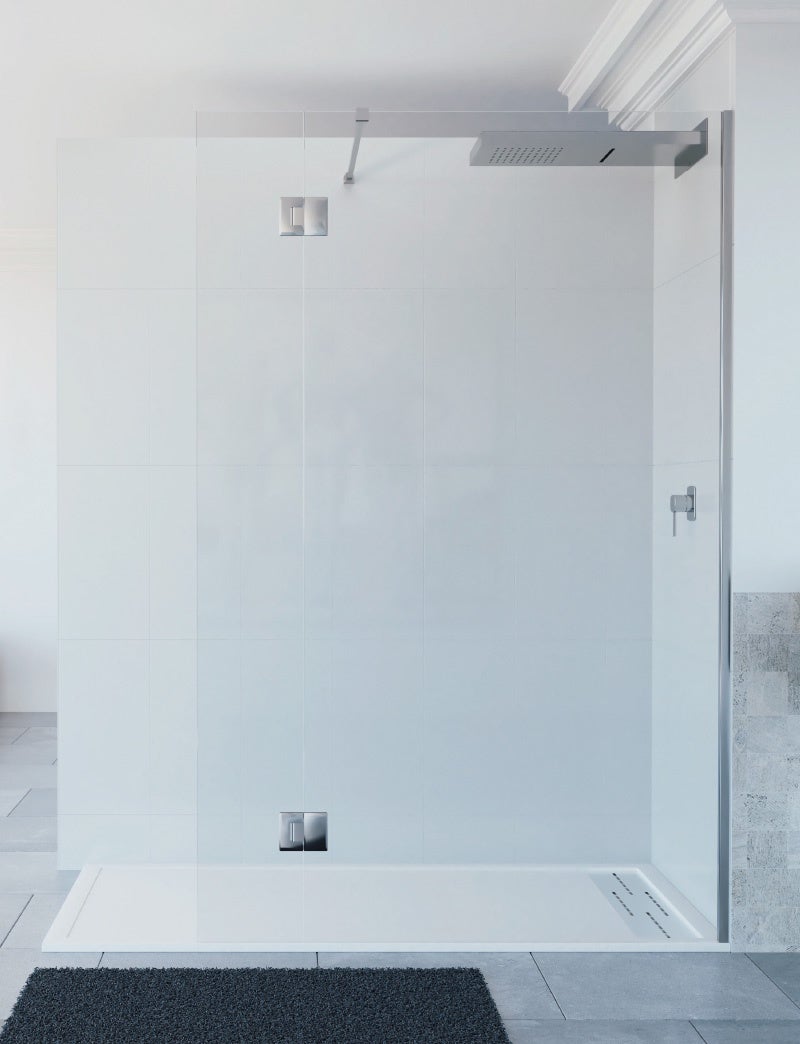 Paroi de Douche avec Volet Pivotant - Verre 6 mm avec ANTICAL INCLU - Modèle LIBO Dimensions ...