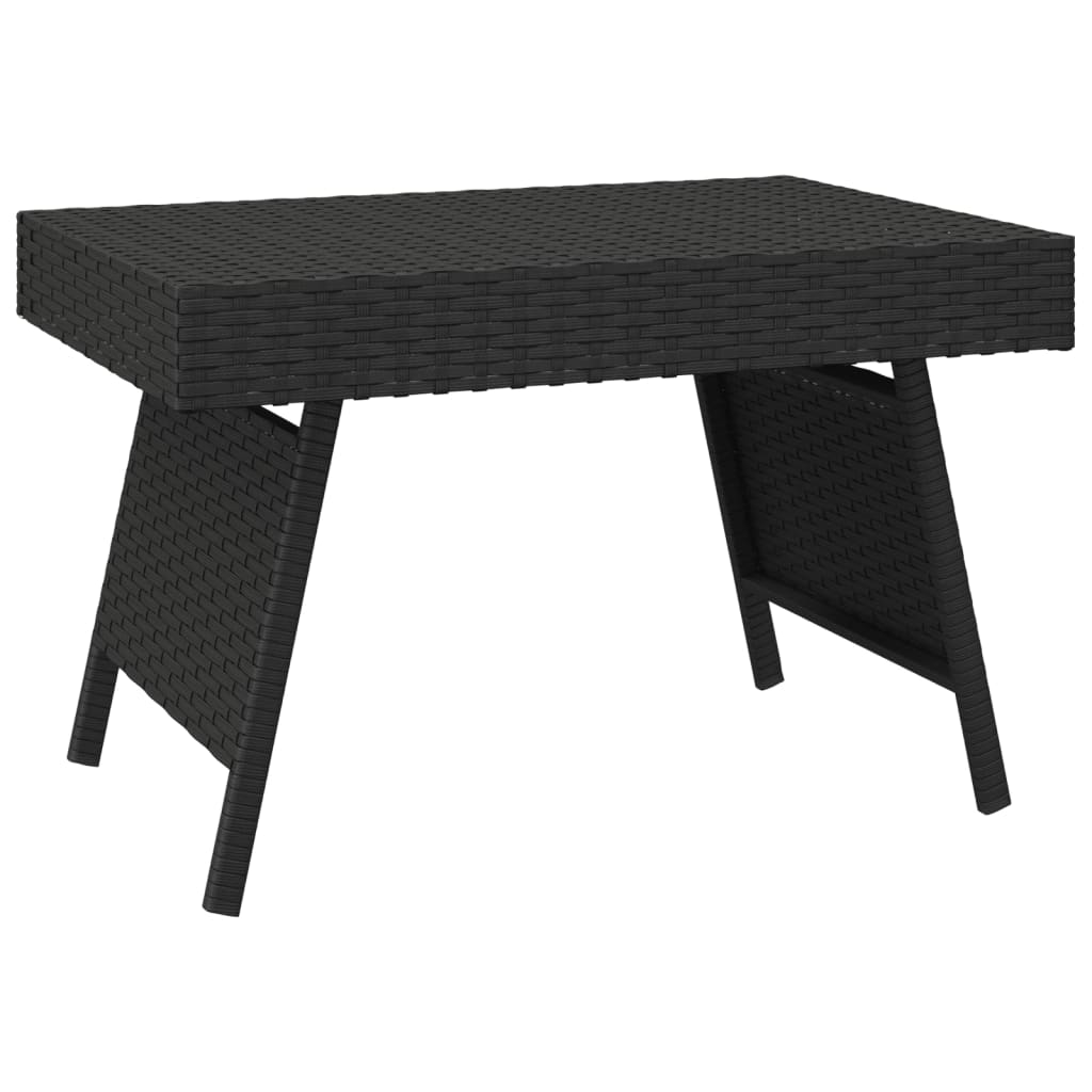 Table d'appoint pliante en rotin synthétique noir 60x40x38 cm | Leroy ...