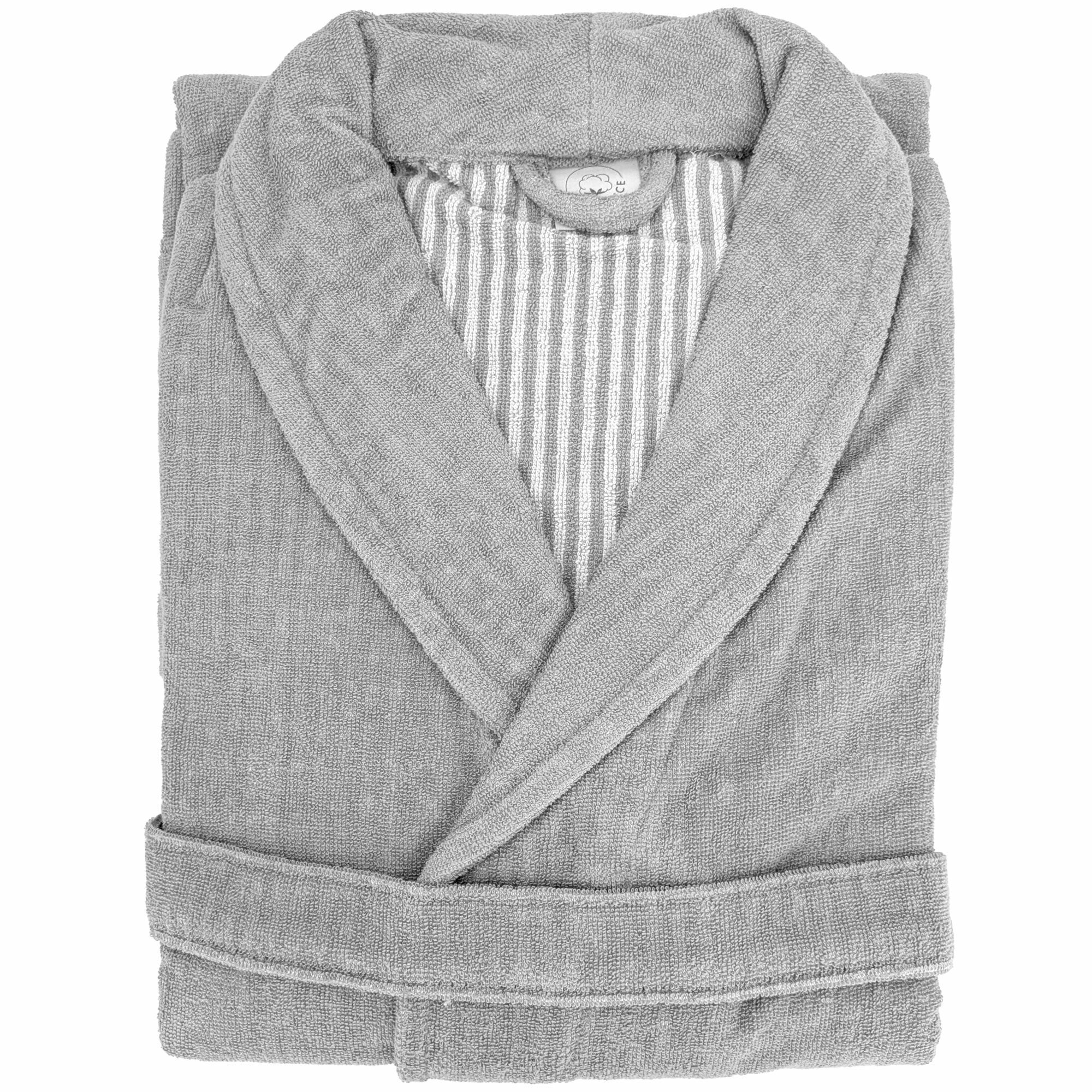 Peignoir col châle adulte EFFICIENCE PURE coton L gris Lunar | Leroy Merlin