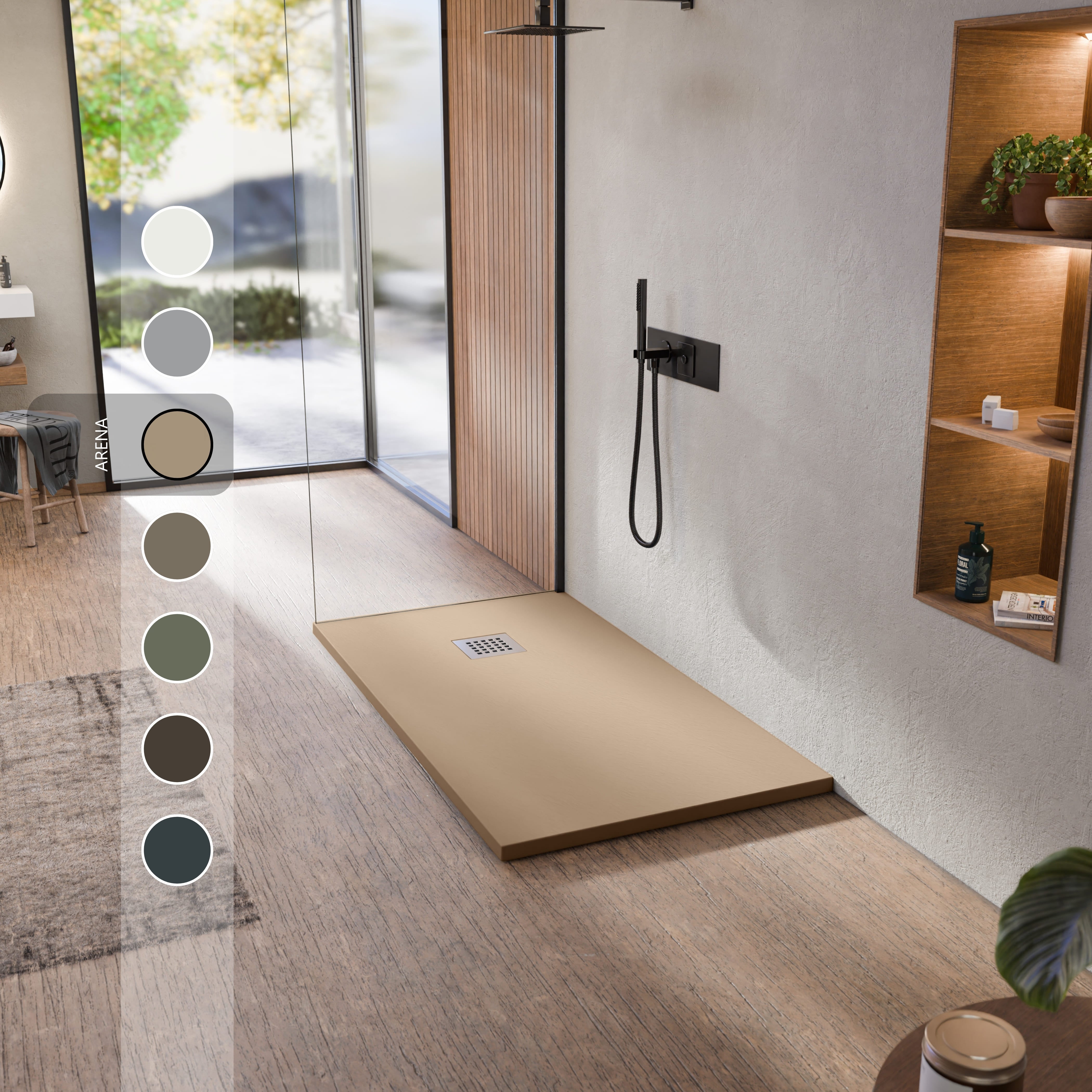 BELLOBATH - Receveur de douche en résine antidérapante - Texture ...