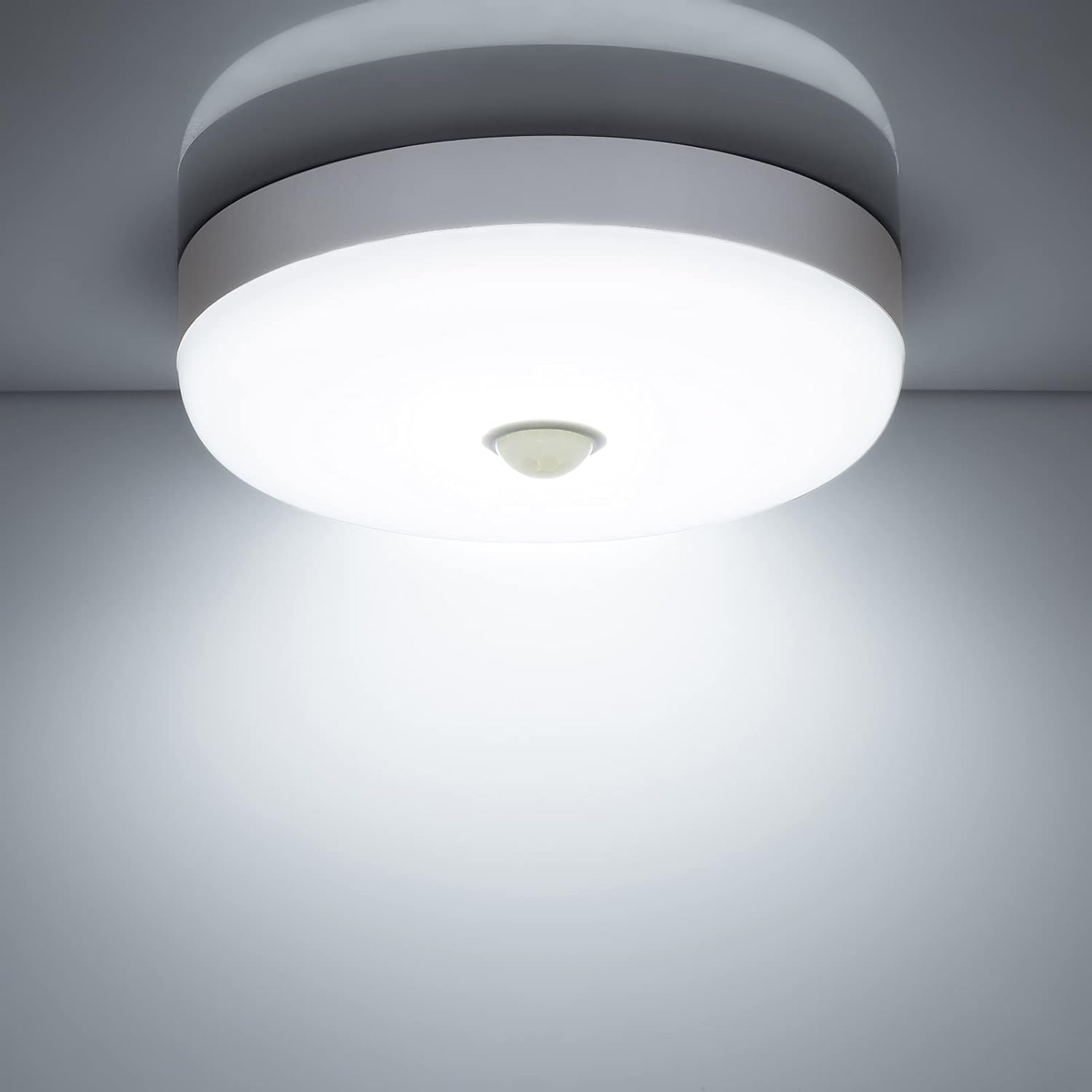 Plafonnier LED avec détecteur de mouvement, 18 W, 1500 lm, Blanc froid ...