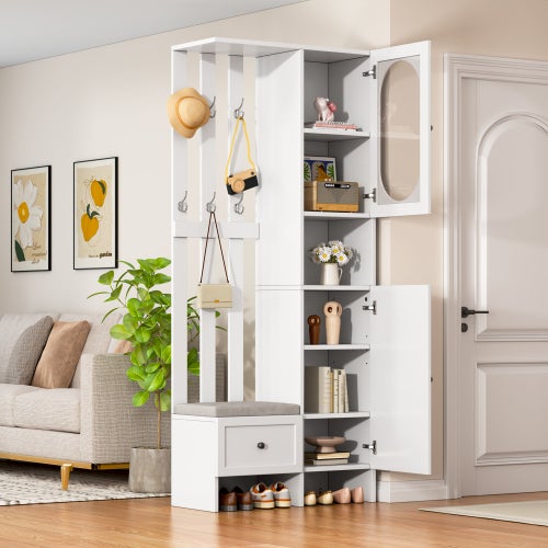 Armoire compacte, meuble de maison avec 2 armoires, meuble de rangement ...