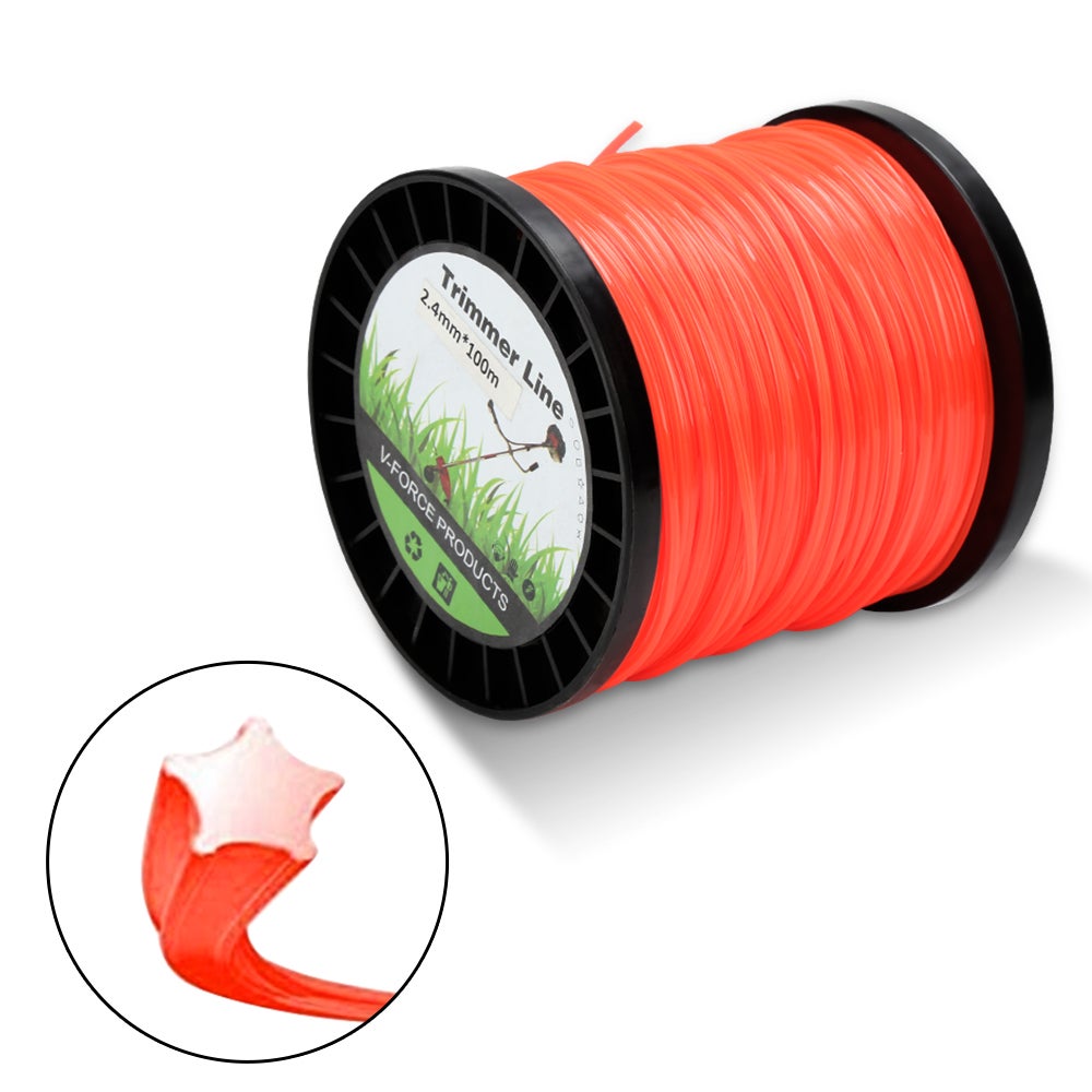 Fil de coupe en nylon orange rond en forme de pentagramme, 100 m, 2,7 ...