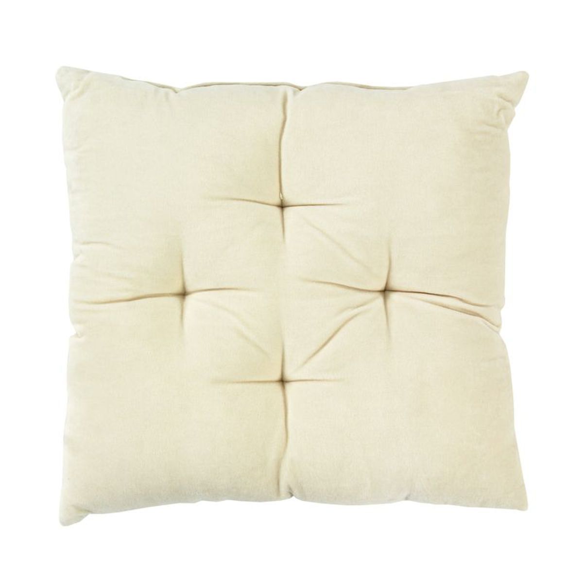 ARTHUR - Coussin en velours de coton écru 40x40 | Leroy Merlin