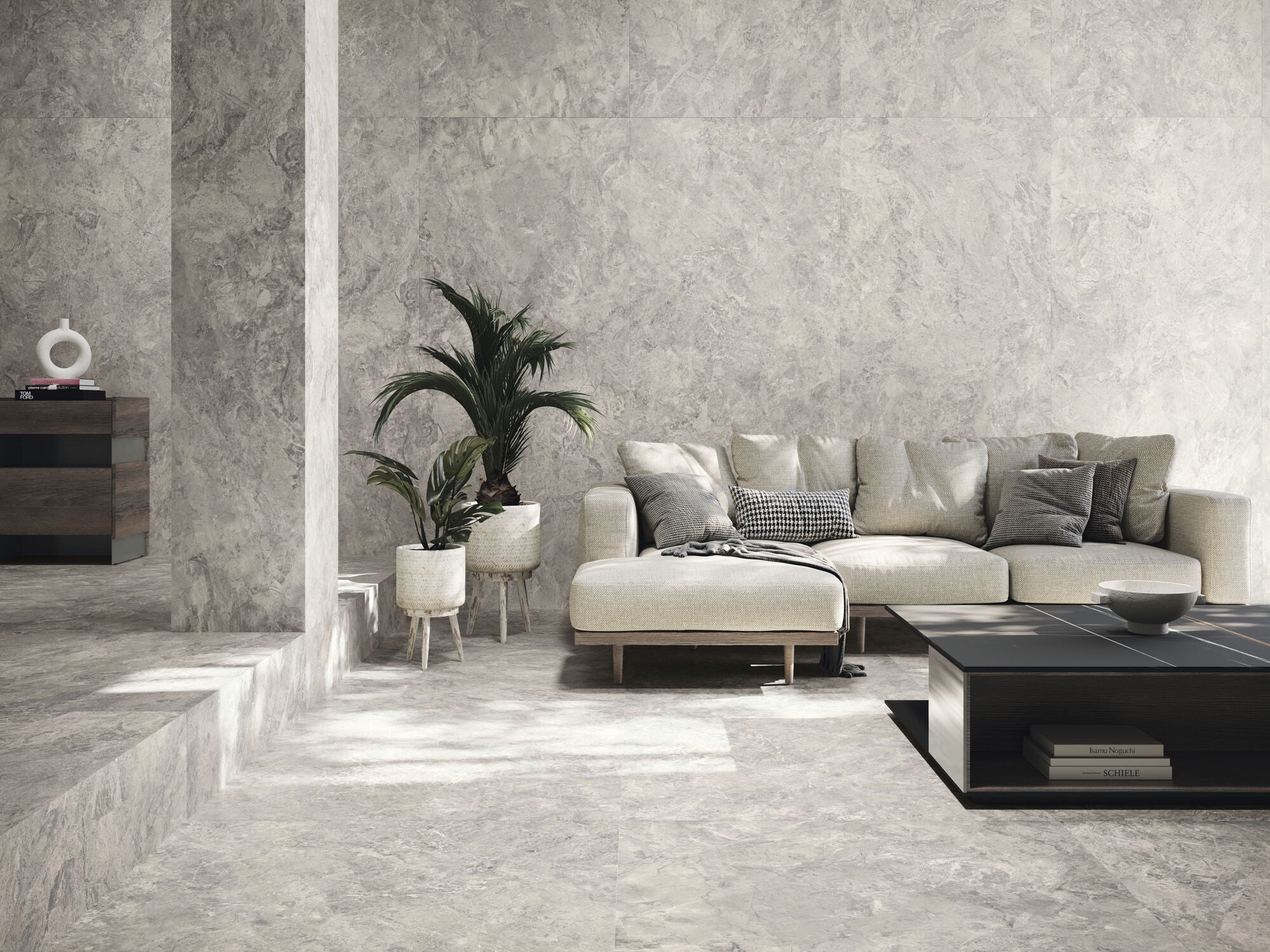 Carrelage imitation pierre Masca Gris antiderapant 60x120 cm | Leroy Merlin