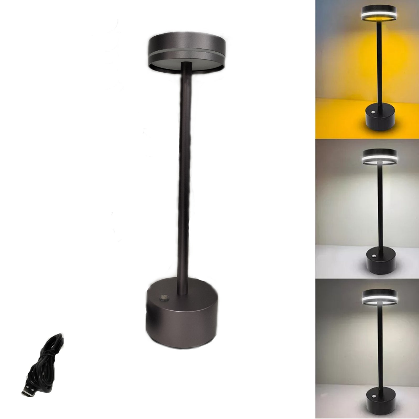 Lampe de bureau portable en métal, lampe de bureau LED sans fil, lampe ...