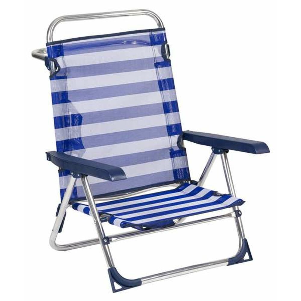 Chaise de Plage Aluminium Pliable Multiposition A rayures (79,5 x 59,5 ...