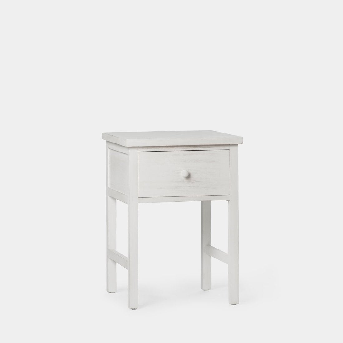 Table de chevet blanche à 1 tiroir en bois recyclé Folk | Leroy Merlin