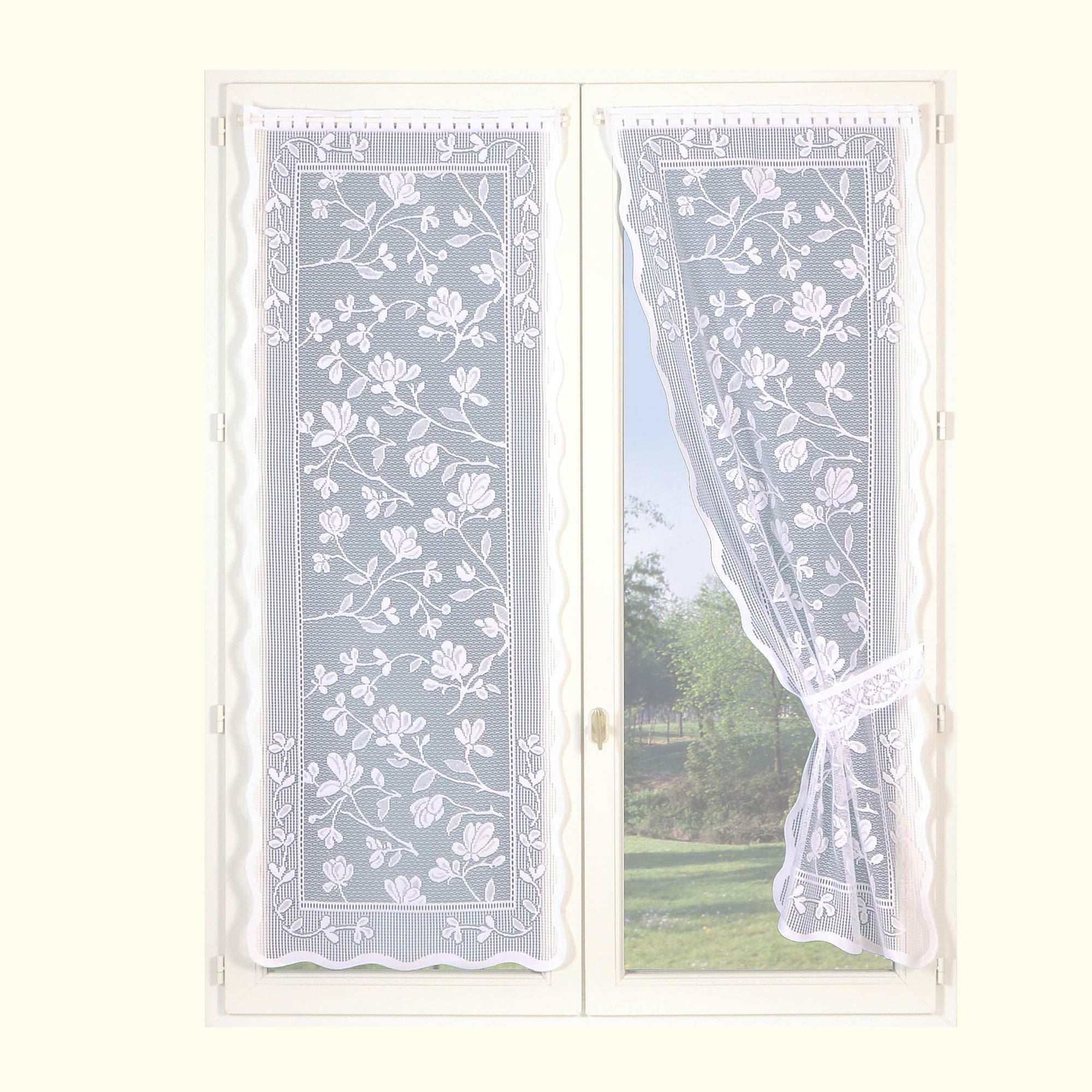 Voilage droit ALINA 60x120 blanc en polyester | Leroy Merlin