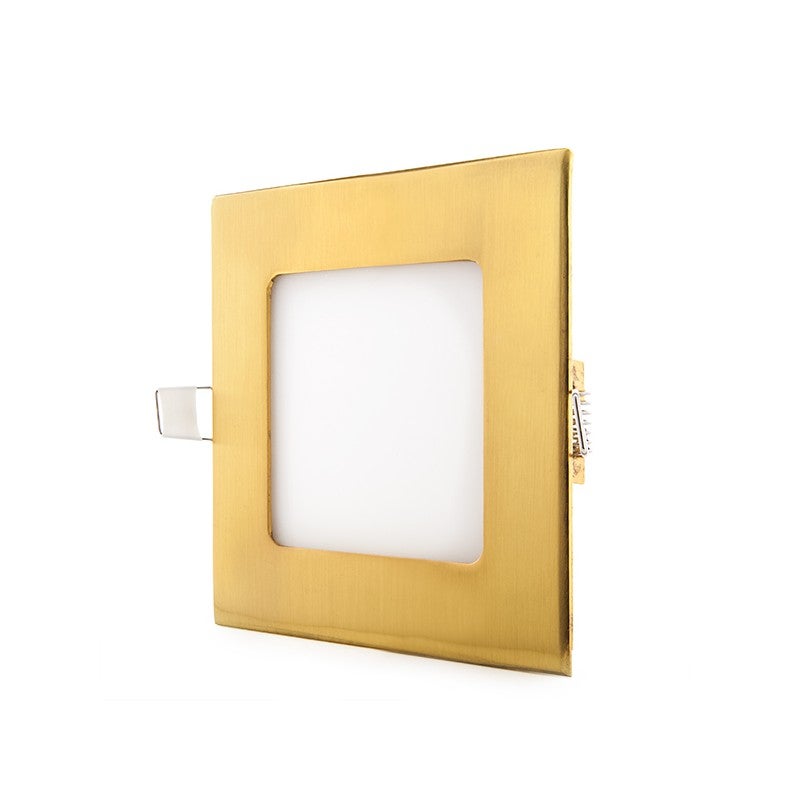Plaque LED 6W 449Lm 2700ºK Carrée Dorée 50 000H [GL-CL-S6N-G-WW ...